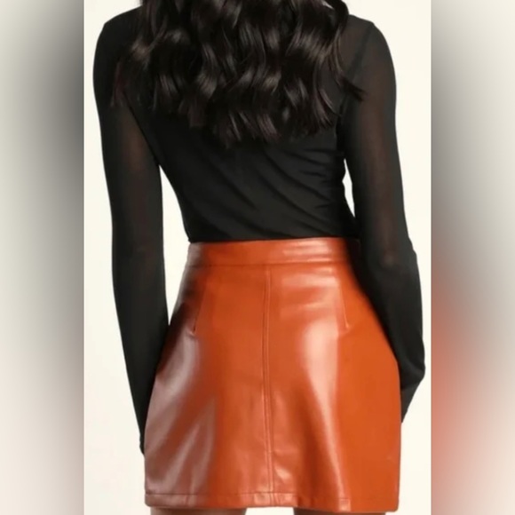 Lulus | Skirts | Nwt Lulus Most Fab Brown Clay Vegan Leather Buttonfront Mini Skirt | Poshmark